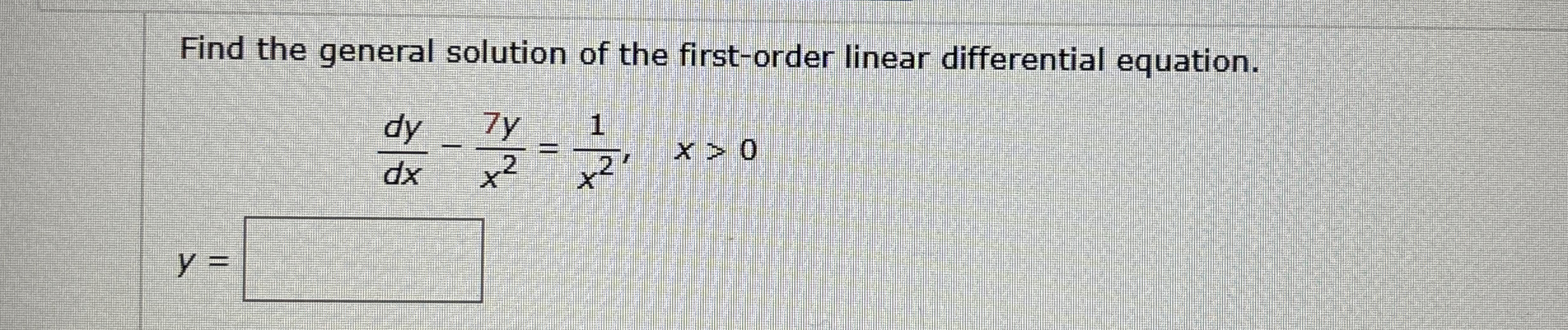 Solved Find the general solution of the first-order linear | Chegg.com