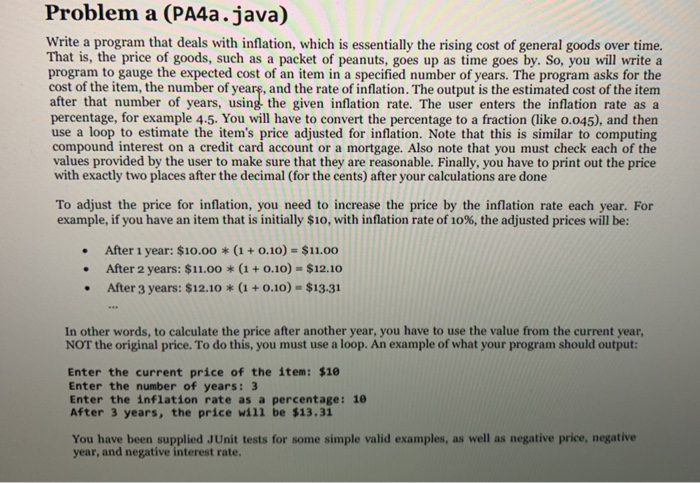 Solved Problem a (PA4a.java) Write a program that deals with | Chegg.com