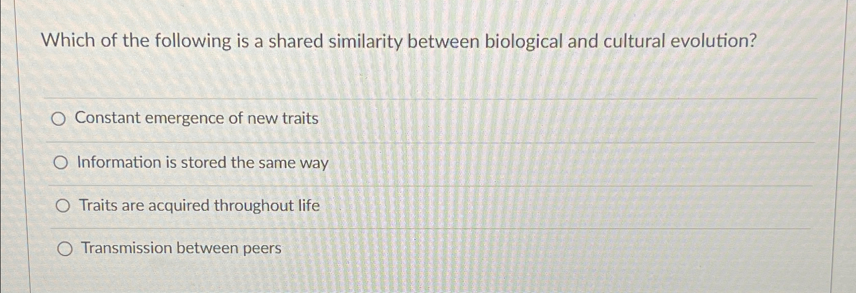 Solved Which of the following is a shared similarity between | Chegg.com