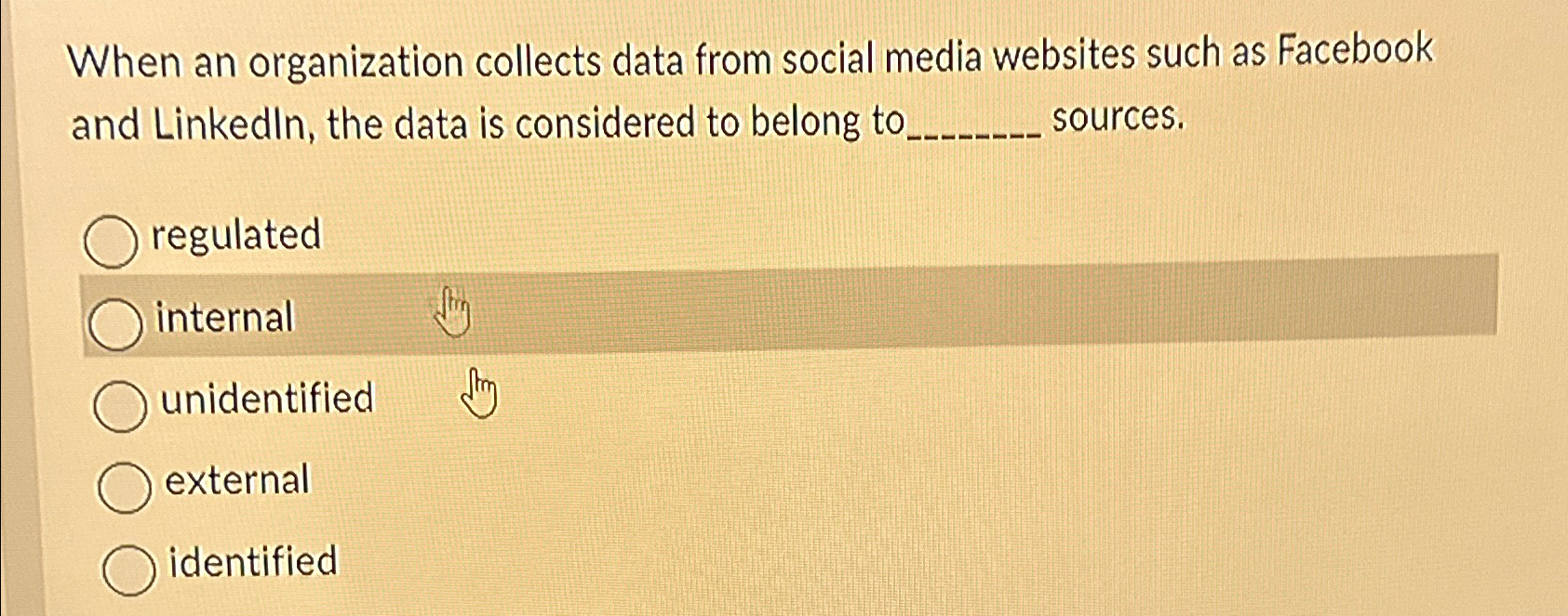 Solved When an organization collects data from social media | Chegg.com