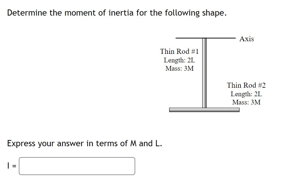 Solved Determine the moment of inertia for the following | Chegg.com