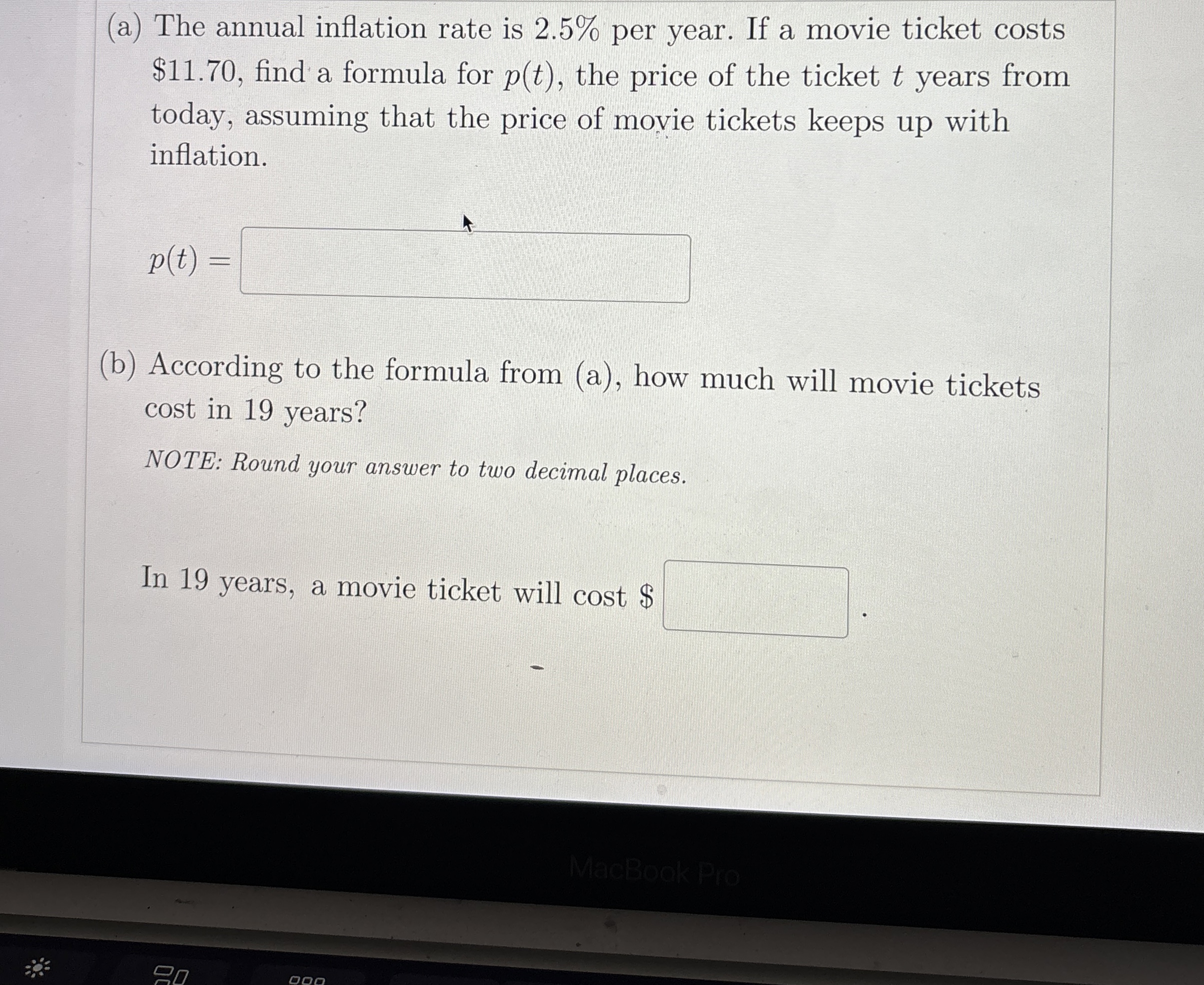 Solved (a) ﻿The annual inflation rate is 2.5% ﻿per year. If | Chegg.com