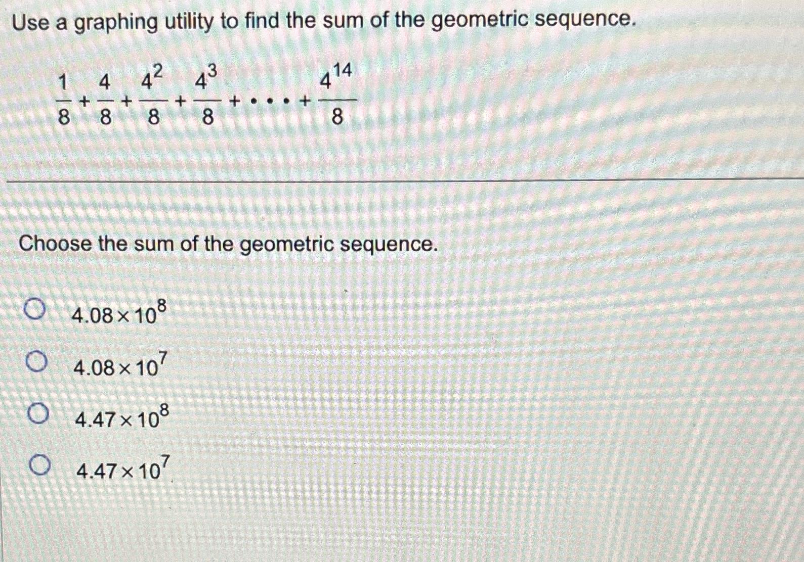Solved Use a graphing utility to find the sum of the | Chegg.com