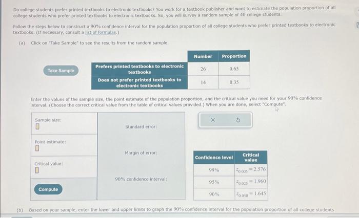 Solved Do college students prefer printed textbooks to | Chegg.com