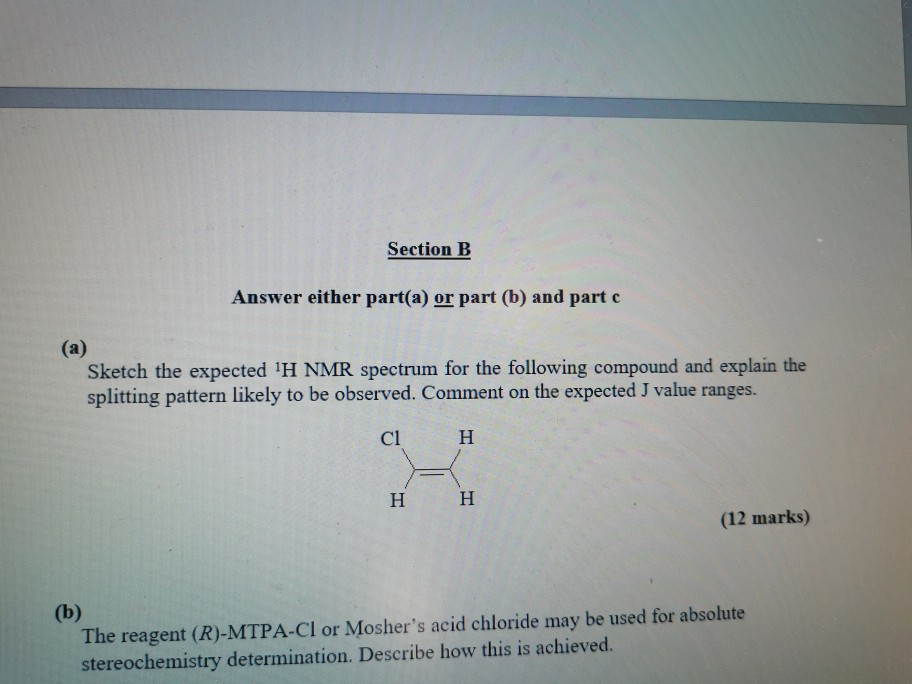 Solved Sketch an expected H1 NMR for the following compound | Chegg.com