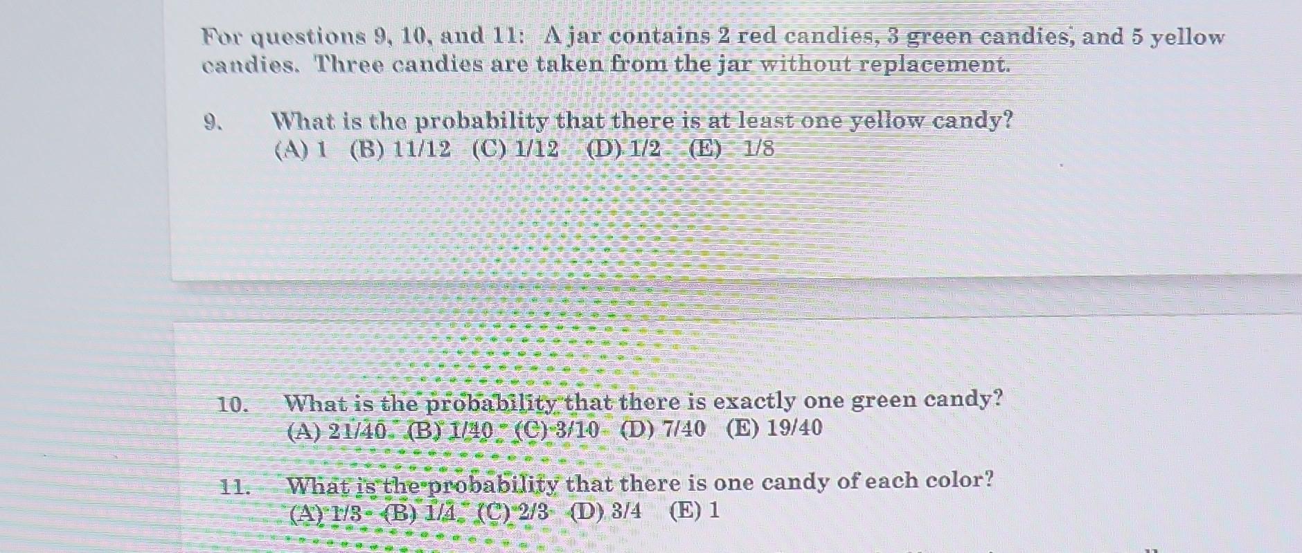 Solved For questions 9,10 , and 11: Λ jar contains 2 red | Chegg.com