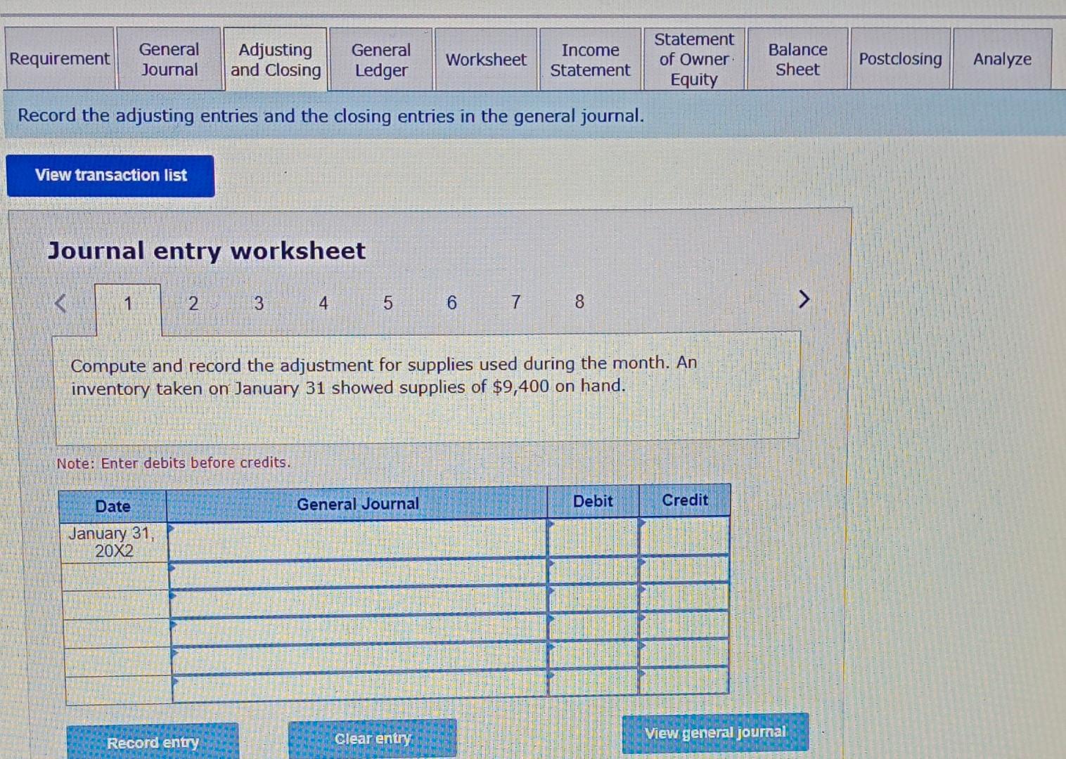 Solved Analyze each of the transactions listed for January | Chegg.com
