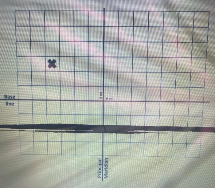 Solved X Base line 6 mi Principal Meridian Look at the | Chegg.com