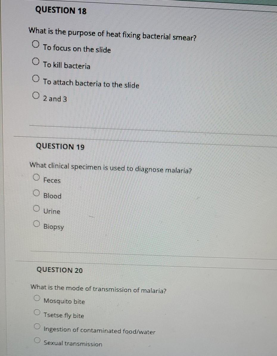Solved QUESTION 18 What is the purpose of heat fixing | Chegg.com