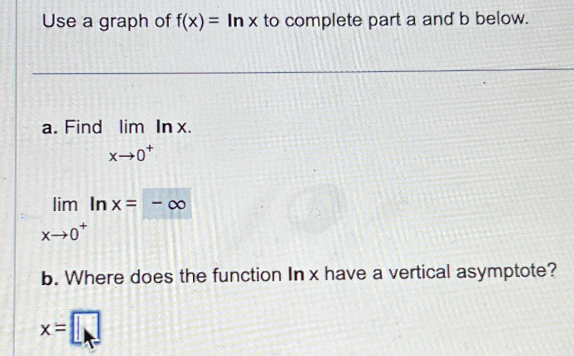 Solved Use A Graph Of F X Lnx ﻿to Complete Part A And B