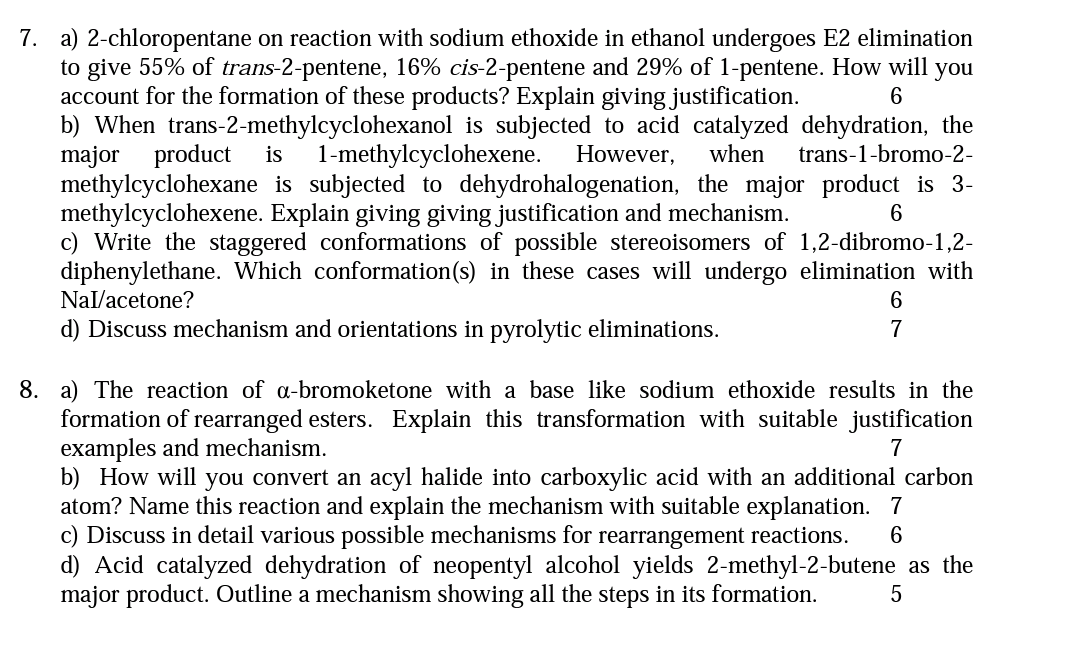 Solved 7. a) 2-chloropentane on reaction with sodium | Chegg.com