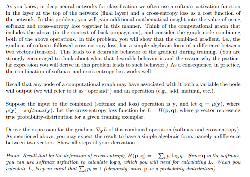 Solved As you know, in deep neural networks for | Chegg.com