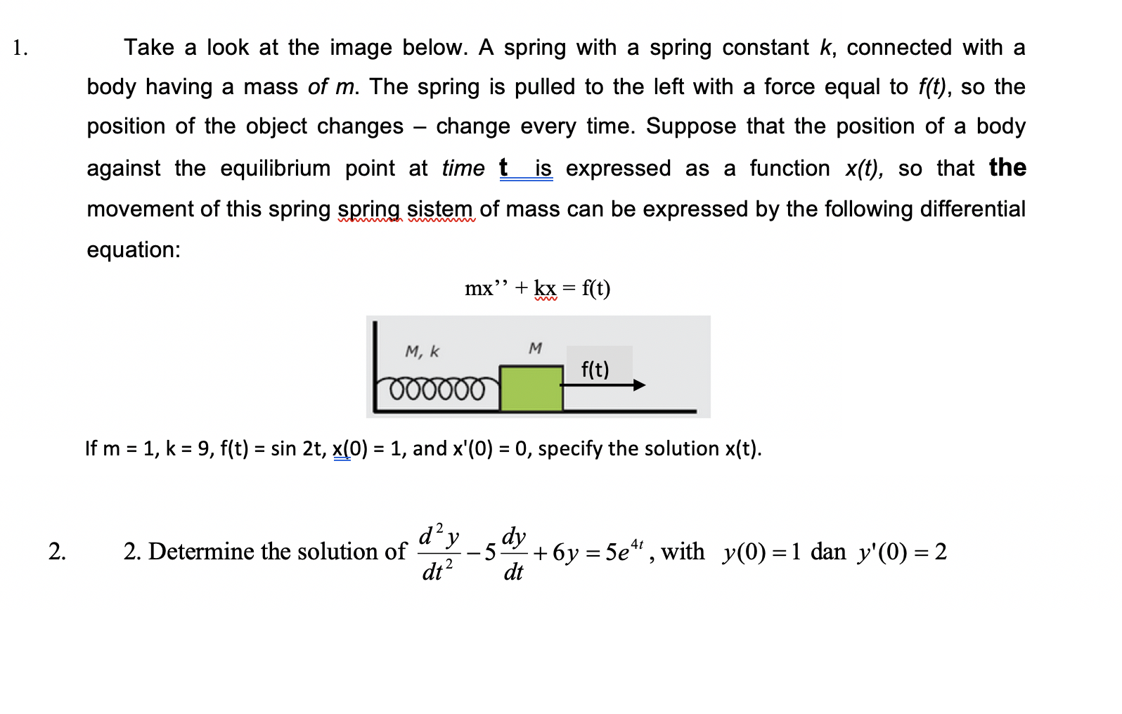 Solved Take a look at the image below. A spring with a | Chegg.com