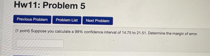 Solved Hw11: Problem 5 Previous Problem Problem List Next | Chegg.com