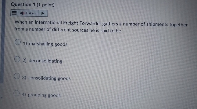 Solved Question 1 (1 ﻿point)ListenWhen an International | Chegg.com