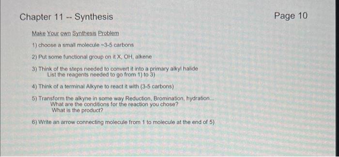 Solved Chapter 11 -. Synthesis Make Your own Synthesis | Chegg.com