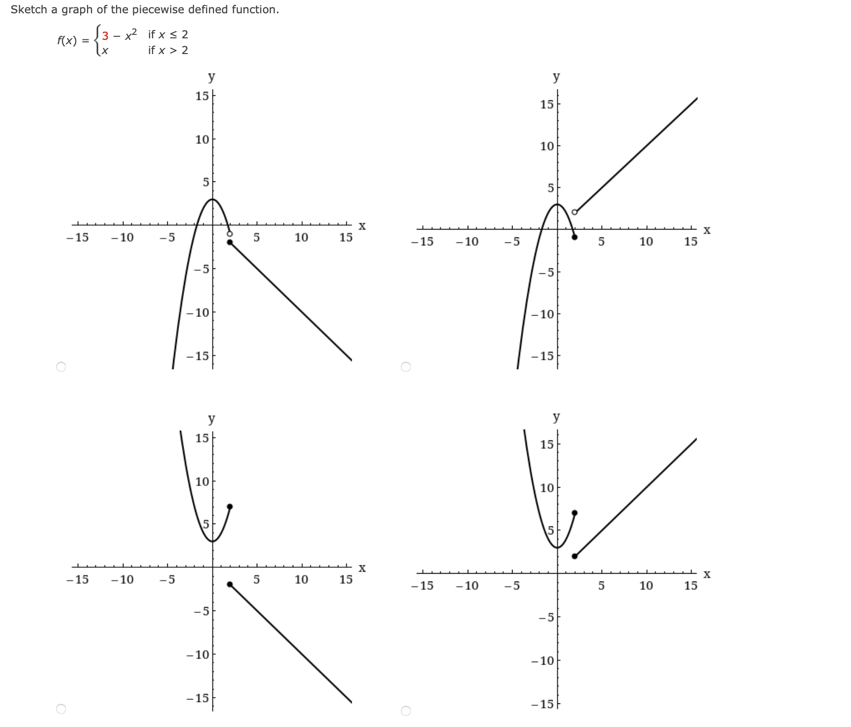 Solved Sketch a graph of the piecewise defined | Chegg.com