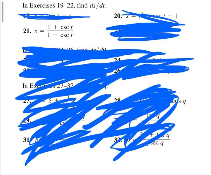 Solved In Exercises 19-22, find ds/dt. 21. | Chegg.com