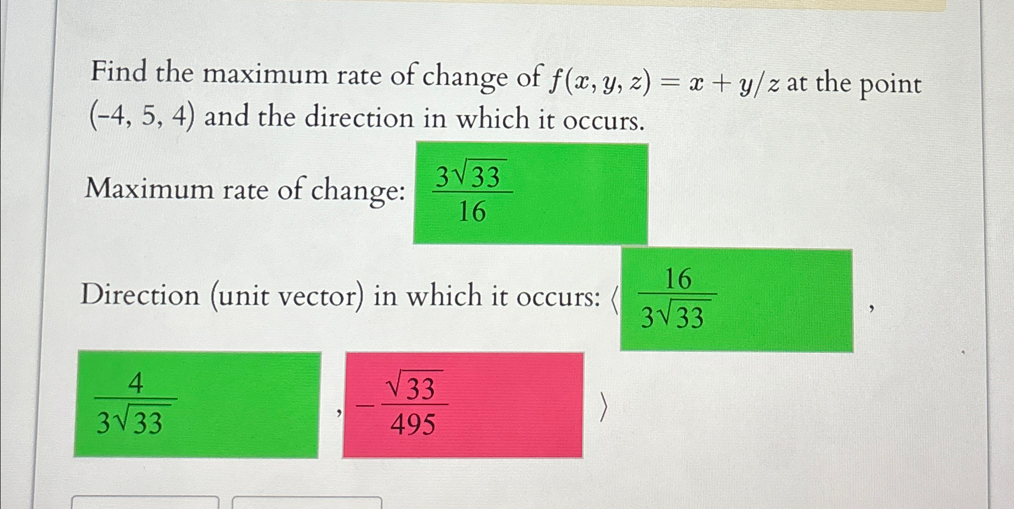 Solved Find the maximum rate of change of f(x,y,z)=x+yz ﻿at | Chegg.com