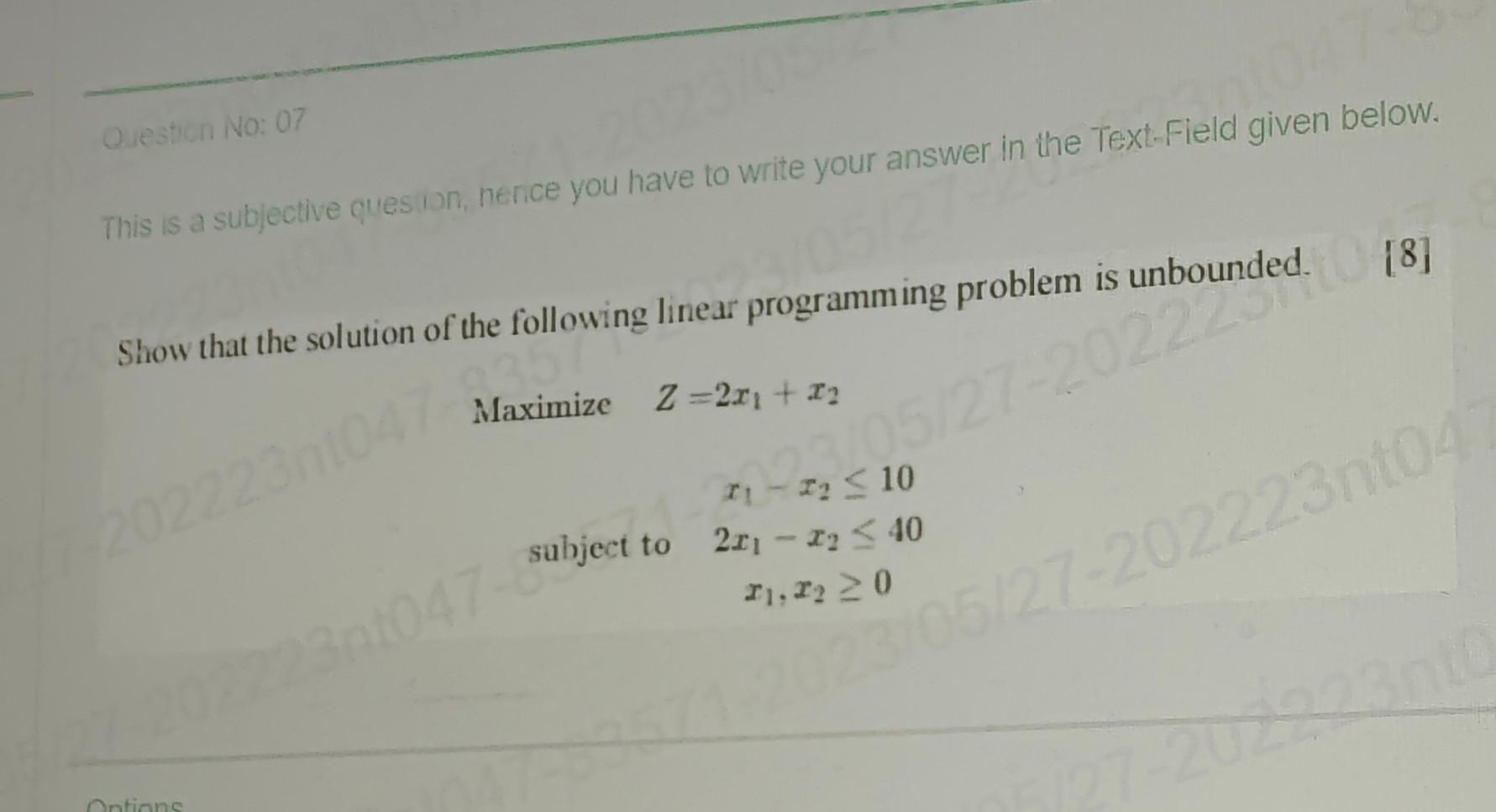 Solved Ouestion NO: 07 This is a subjective cues ion, nence | Chegg.com