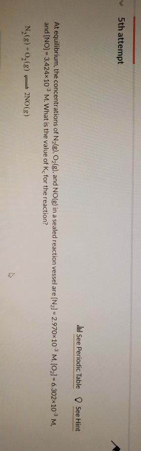 Solved A sealed reaction vessel initially contains 1.735x102 | Chegg.com