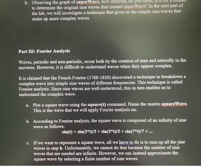 Objectives: - To plot waves/signals using Matlab. - | Chegg.com