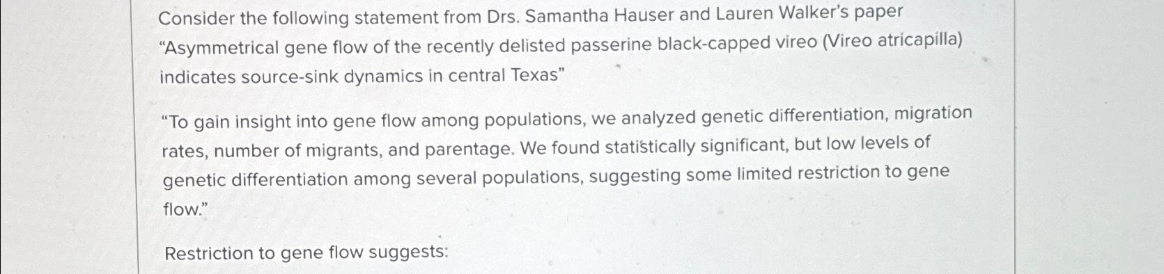 Solved Consider the following statement from Drs. ﻿Samantha | Chegg.com