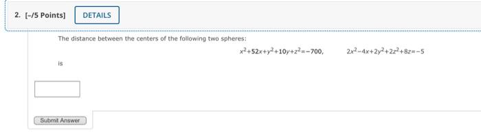 Solved The distance between the centers of the following two | Chegg.com