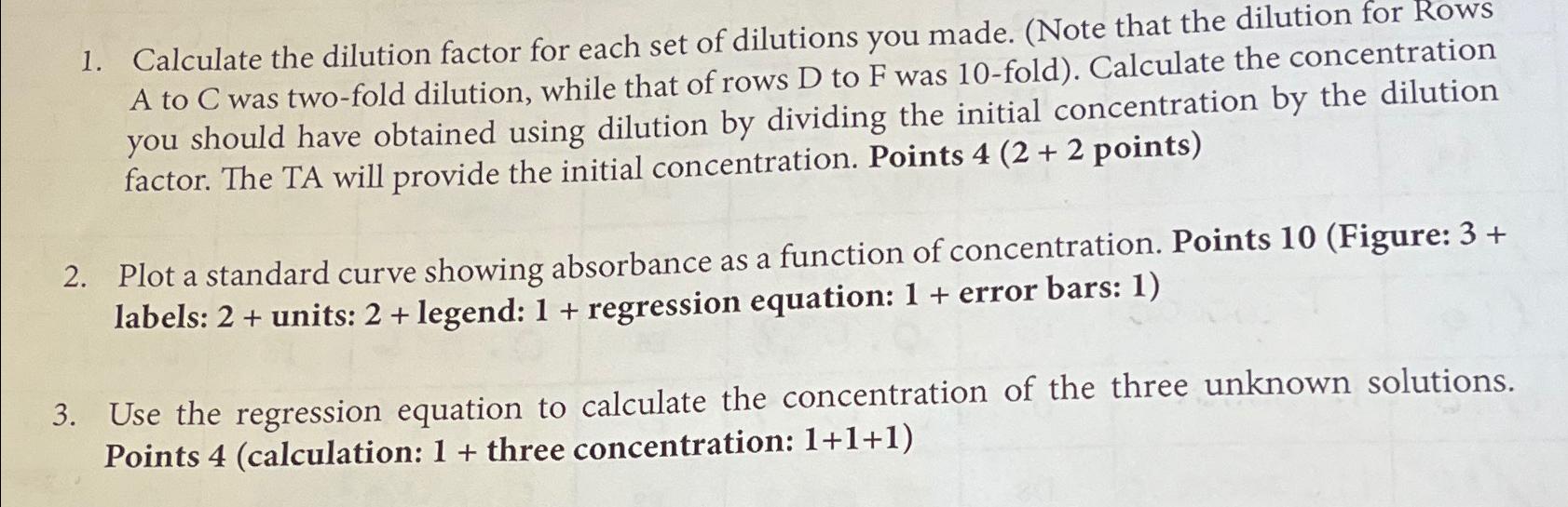 Solved Calculate the dilution factor for each set of | Chegg.com