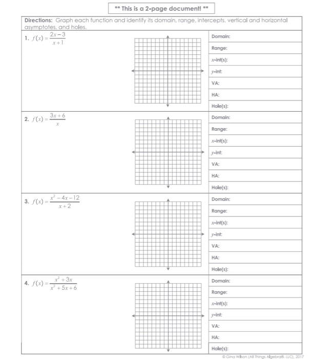 Solved ** This is a 2-page document! ** Directions: Graph | Chegg.com