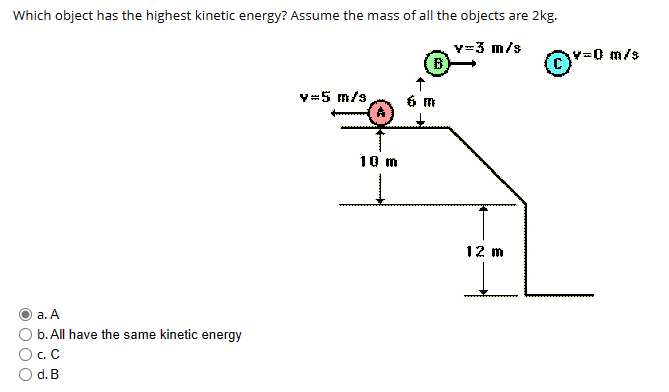 Solved Which object has the highest kinetic energy? Assume | Chegg.com