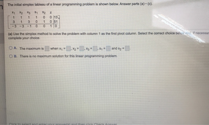 Solved The initial simplex tableau of a linear programming | Chegg.com