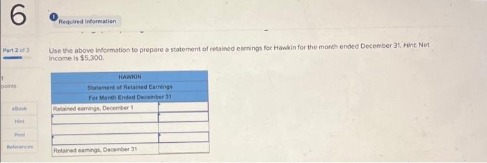 Solved 6 Part 2 of 3 1 points eBook Hint Print References | Chegg.com