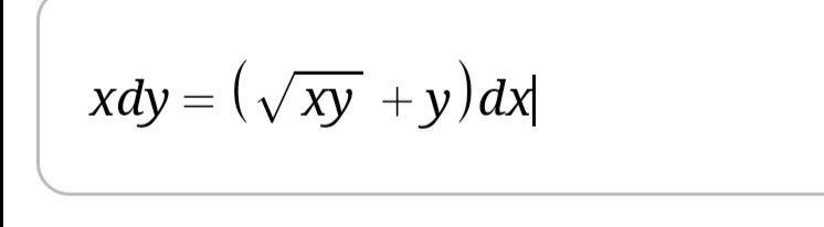 Solved xdy = (V xy + y)dx | Chegg.com