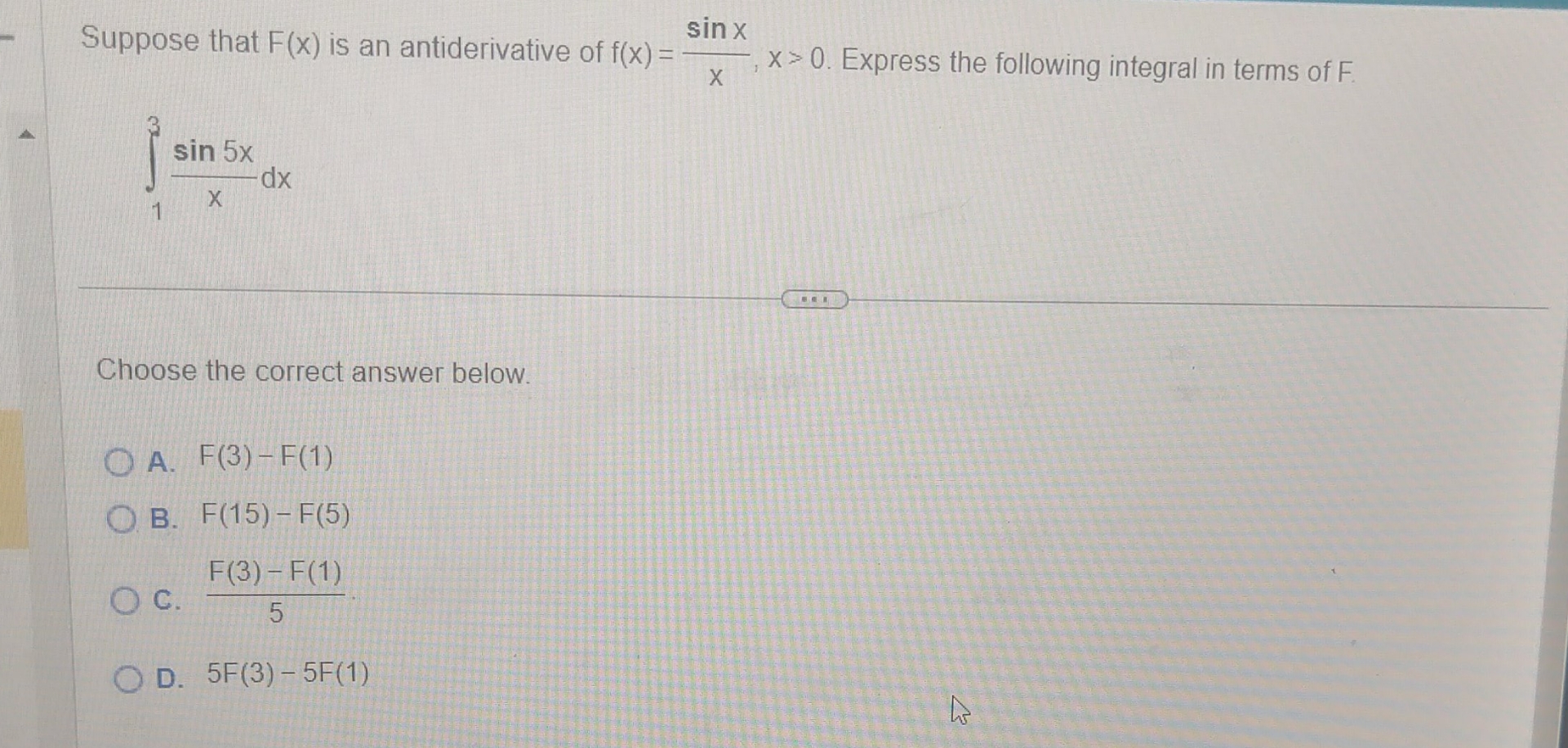 Solved Suppose that F(x) ﻿is an antiderivative of | Chegg.com