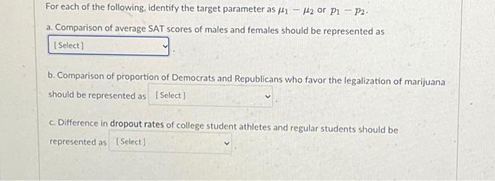Solved For each of the following, identify the target | Chegg.com