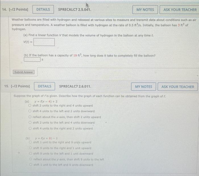 Solved Weather balloons are filled with hydrogen and | Chegg.com