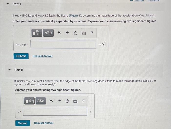 Solved Mass mA rests on a smooth horizontal surface, mB | Chegg.com