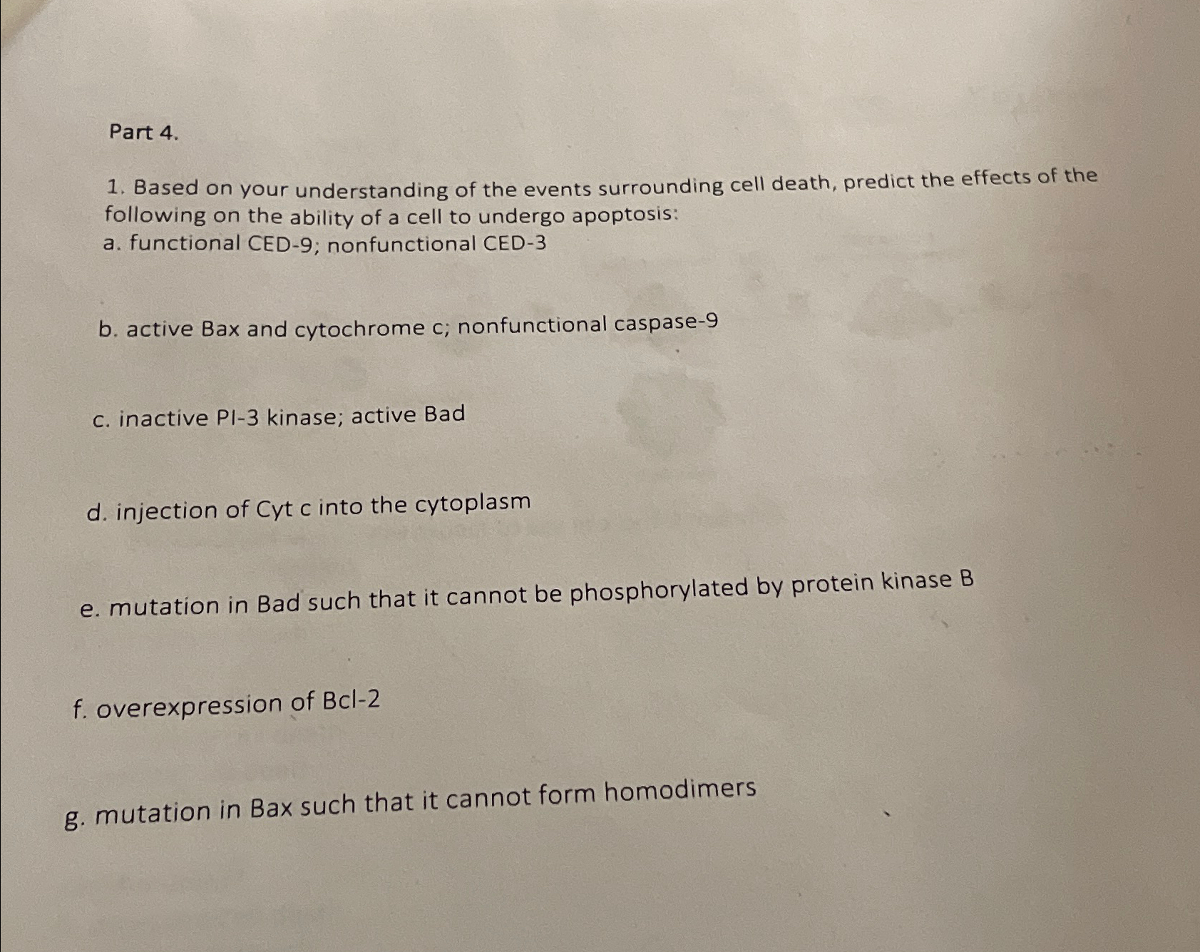 Solved Part 4.Based on your understanding of the events | Chegg.com