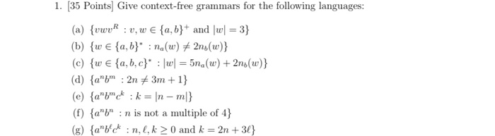 Solved Give context-free grammars for the following | Chegg.com