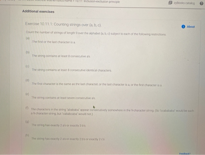 Solved LU. Dilele due s home > 10.11: Inclusion-exclusion | Chegg.com