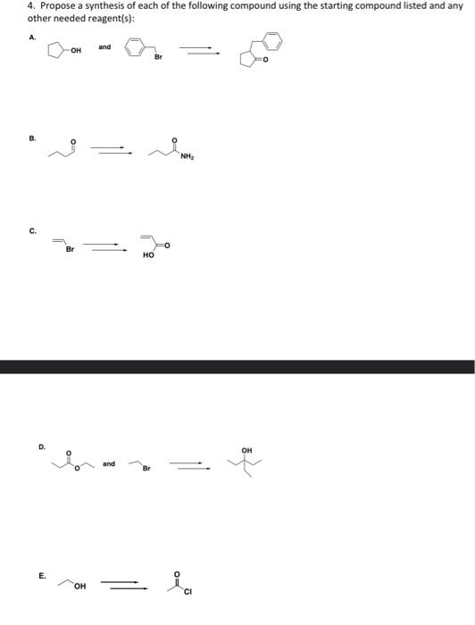 Solved 4. Propose a synthesis of each of the following | Chegg.com