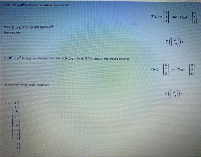 Solved Let T:R2→R2 be the function defined by such that | Chegg.com