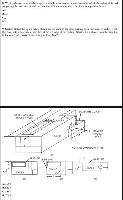 Solved 8. What is the mechanical advantage of a simple | Chegg.com