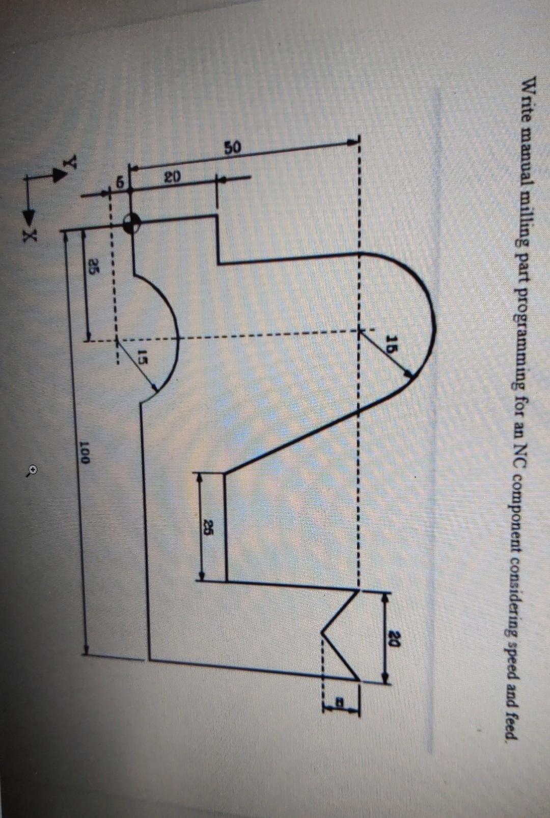 Solved Write manual milling part programming for an NC | Chegg.com