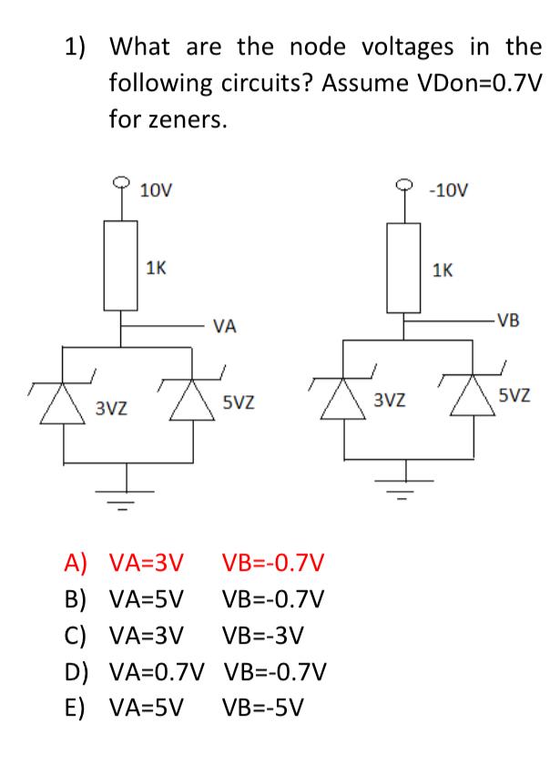 Solved What are the node voltages in the following circuits? | Chegg.com