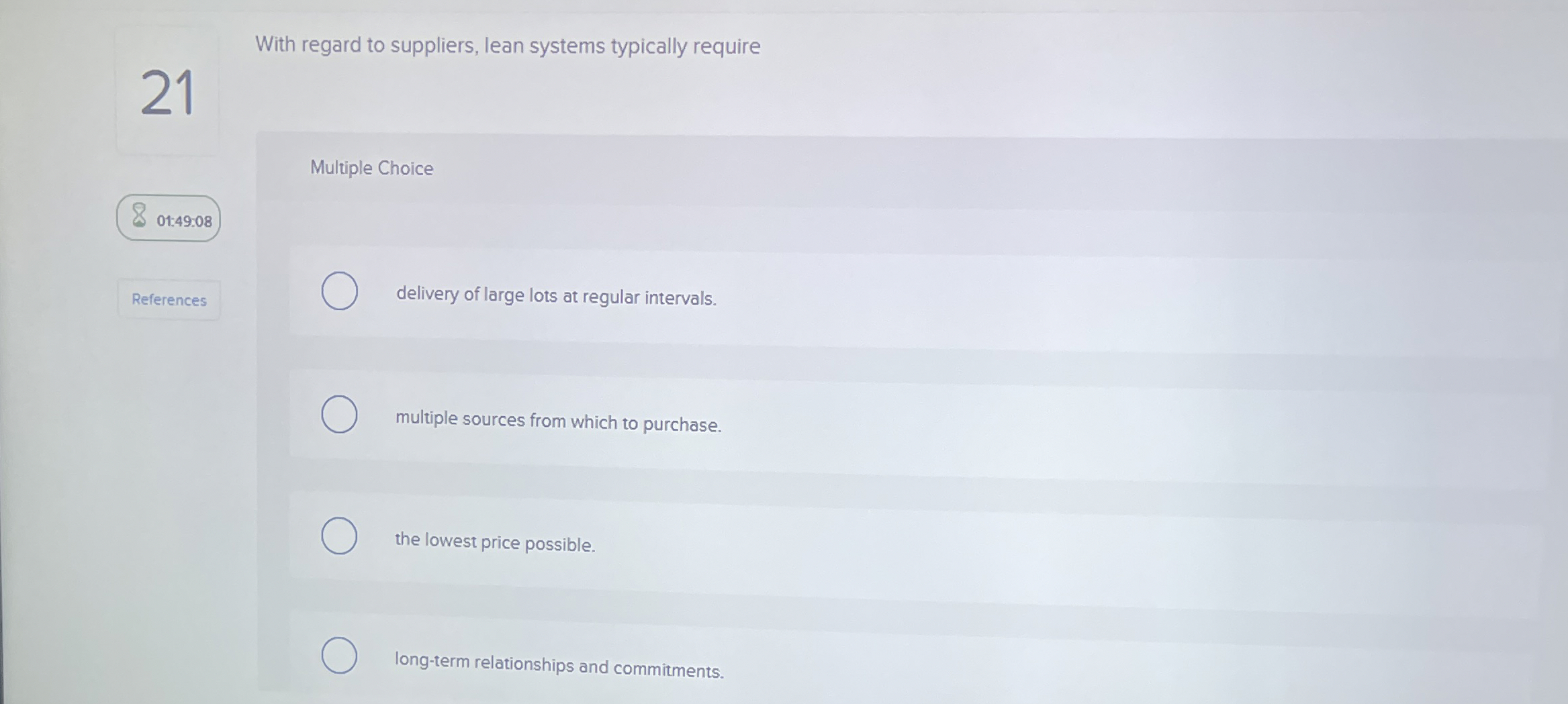 Solved With regard to suppliers, lean systems typically | Chegg.com