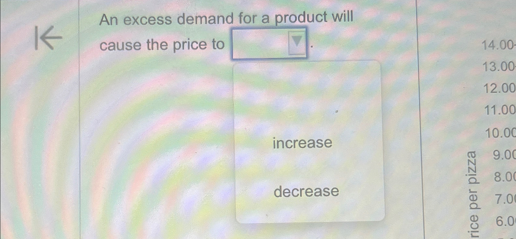 Solved An excess demand for a product will cause the price | Chegg.com