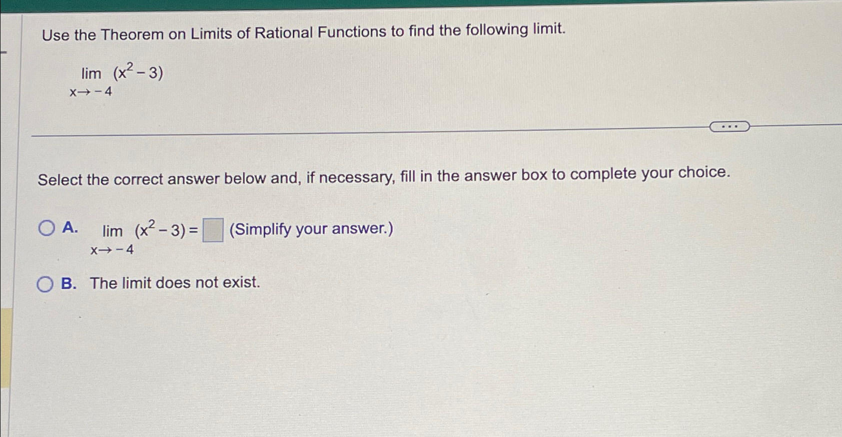 Solved Use the Theorem on Limits of Rational Functions to | Chegg.com