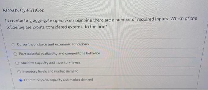 Solved BONUS QUESTION: In conducting aggregate operations | Chegg.com